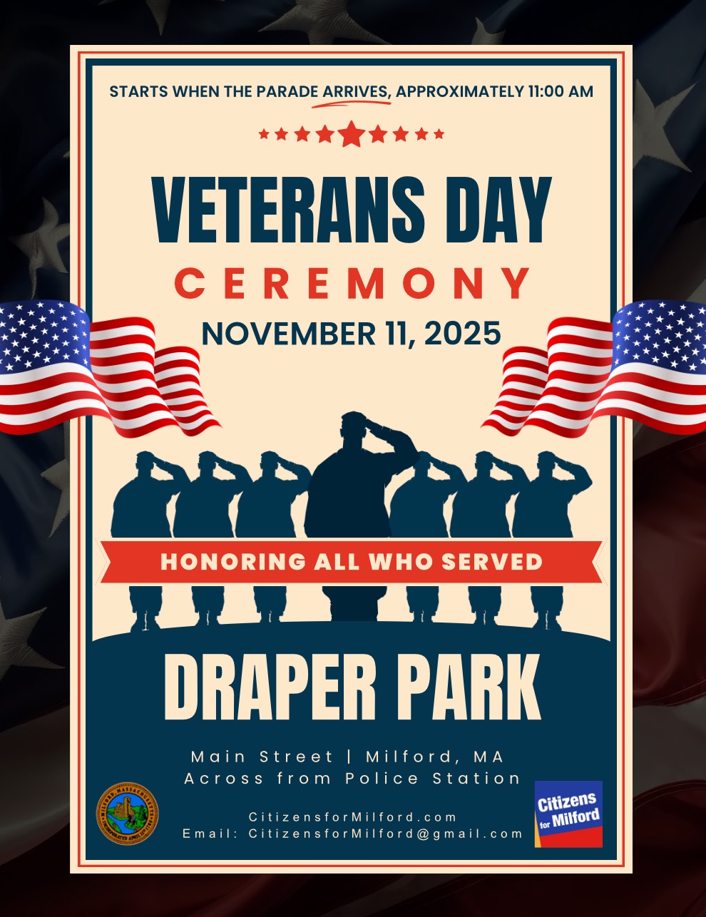 All Invited to Veterans Day Ceremony | Citizens for Milford
